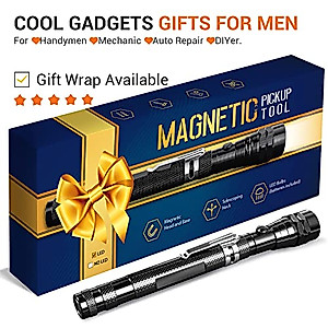 Gifts for Men Dad,Magnet Tool Telescoping Magnetic Pickup Light,22" Extending Magnet Stick Cool Tool Gadget for Men,Unique Birthday Gift for Men HIM,HER,Husband,Grandpa,Stuff for Hard to Reach Place