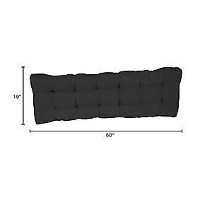 Blazing Needles Microsuede Tufted Bench Cushion, 60" x 19", Black