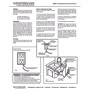 Westbrass ASB-2RB3-20 Sink Top Waste Disposal Air Switch and Dual Outlet Control Box, Raised Button, Stainless Steel