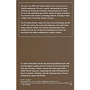 St James of London Sandalwood & Bergamot Post Shave Gel, 3.4 Fl Oz