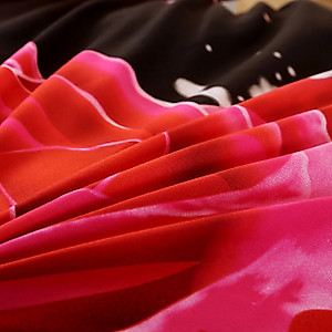 3D Bedding Set Home Textile Hot Red Rose Pattern 4pcs Queen Size Duvet Cover Sets Full King Twin Red Bed Sheet Set