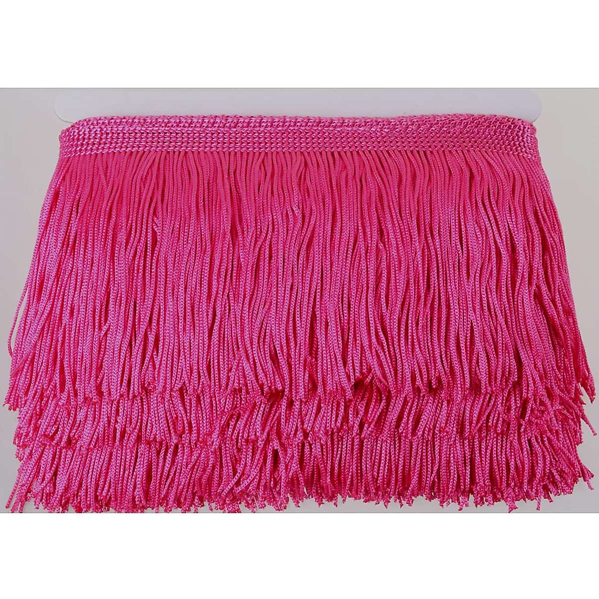 HEARTWISH Fringe Trim Lace Polyerter Fibre Tassel 4inch（″） Wide 10Yards Long for Clothes Accessories and Latin Wedding Dress and DIY Lamp Shade Decoration Black Rose Pink