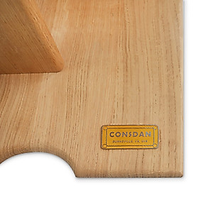 CONSDAN Step Stool, USA Grown Solid Hardwood Oak, Wooden Step Stool for Adults Kids Seniors, Bathroom Kitchen Toilet Living Room Bedroom Helper Stool (Natural Oak)