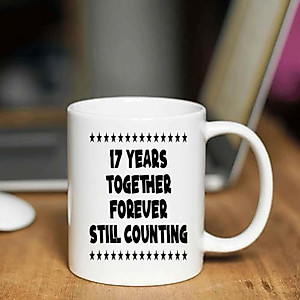 17 Years Together Forever Gifts - Gift for Couples on Grey Multicolor Unisex Sweat and 11 Oz White Ceramic Coffee Mug