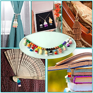 Dingion 100Pcs Tiny Tri Layered Keychain Tassels Mini Tassel Craft Jewelry Making Tassel for Earring Bookmark(Classic Color)