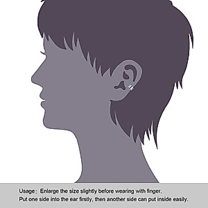 JewelrieShop Earcuffs Stainless Steel Ear Cuffs Helix Cartilage Clip on Wrap Punk Earrings for Women Men Non Piercing Adjustable 2 pairs