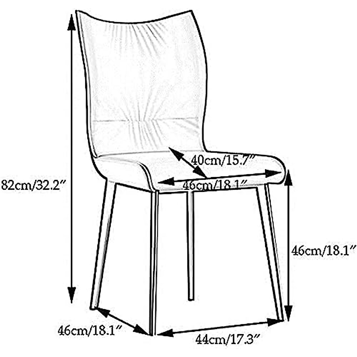 Chairs Kitchen Dining Chairs Set of 4 Modern Upholstered Dining Chairs Soft PU Leather Cushion Seat Business Reception Chair (Color:Orange)