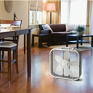 HOLMES 20-Inch Classic Box Fan with 3 Speeds (White) B20200 (Renewed)