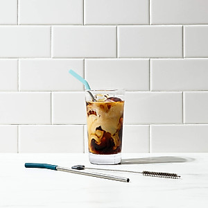 OXO Blue/Green Good Grips 3-Piece Reusable Straw Set, One Size