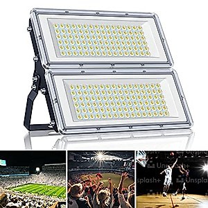 YIVANNUO 200W LED Flood Light Outdoor, Super Bright 10000LM LED Stadium Lights with Wide Lighting Angle, 7000k Daylight White, IP67 Waterproof Security Lights for Backyard, Garden, Playground, Garage