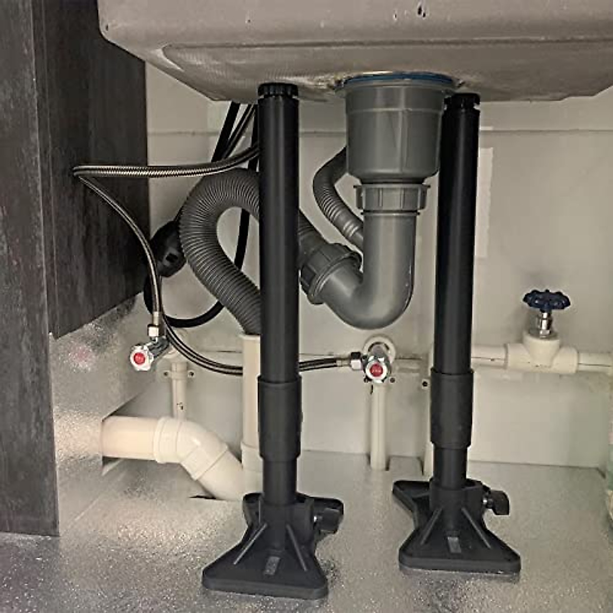 Undermount Sink Mounting Brackets - Stainless Steel Adjustable Support Sink Legs, Dropped Loose Sink Basin Repair Kit and Support System 16-27.5inches