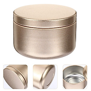 12pcs Metal Candle Tins Scented Candle Tin Sealing Tea Canister Storage Jar Candy Storage Container Iron Candle Jar DIY Candle Tins Golden 1