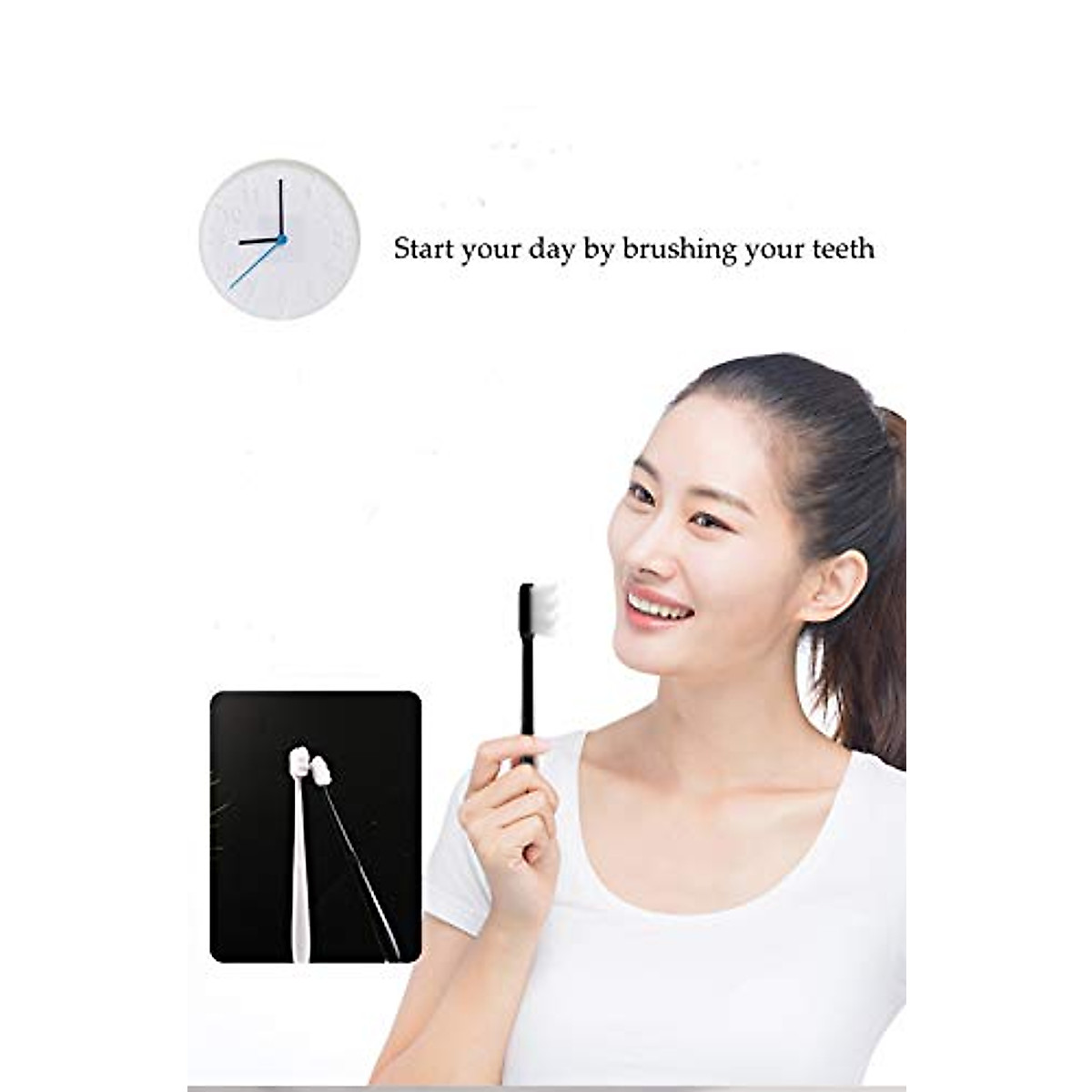 hongjin Extra Soft Toothbrush, Ultra Soft-bristled Adult Toothbrush Micro Nano 15000 Floss Bristle Good Cleaning Effect for Sensitive Teeth Oral Gum Recession