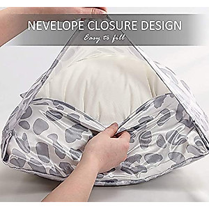 GALMAXS7 Satin Pillowcase for Hair and Skin Grey Leopard Print Satin Pillowcase Envelope Pillowcase Standard Size Set of 2 Soft and Cozy Pillowcase Satin for Women