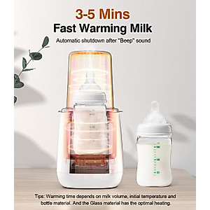 Bottle Warmer, Zooawa Fast Baby Bottle Warmer for Most Bottles, 10-in-1 Baby Milk Warmer with IMD LED Display & Smart Temperature Control, Bottle Warmers for Breastmilk and Formula, White