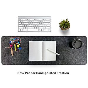 Large Felt Desk Pad | Computer Mat for Desk(36x12Inches)|Desk Mat for Keyboard and Mouse|Dark Grey