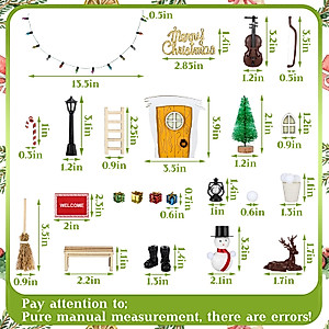 Bencailor 21 pcs Christmas Doll House Decoration Miniature Dollhouse Accessories Small Scene Model Light Mini Christmas Tree Christmas Dollhouse Furniture for Party DIY Craft Gift(Stylish Style)