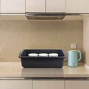 Dehouse 4-Pack 24 L Gray Large Plastic Bus Box, Commercial Bus Tubs