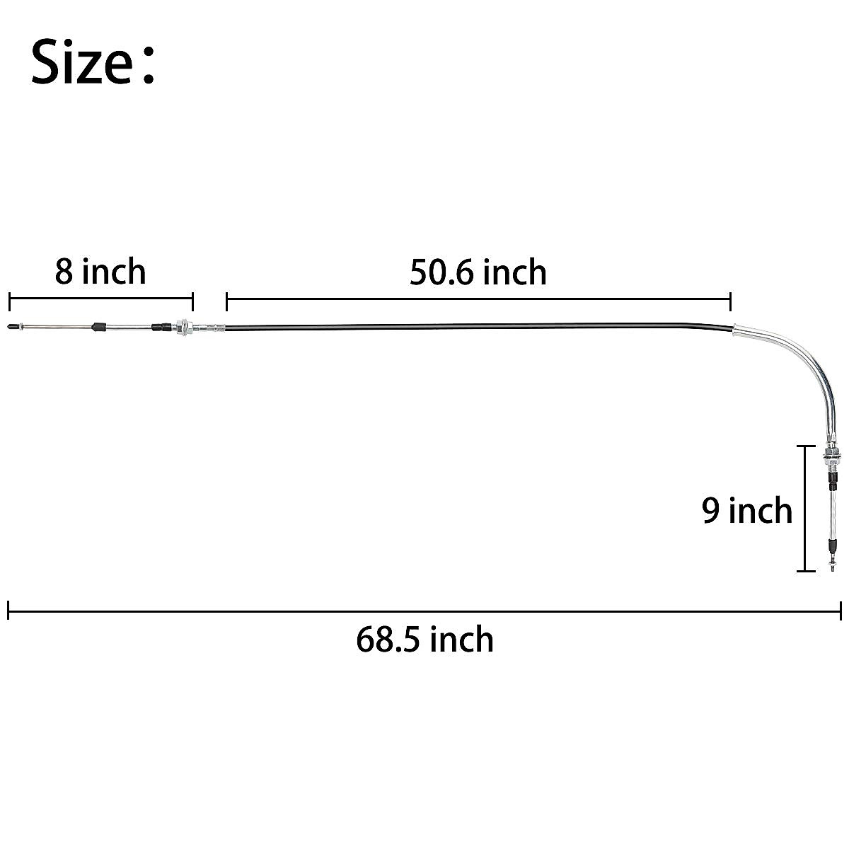10L0L Golf Cart Forward/Reverse Transmission Shift Cable for Club Car DS 1998 up,Replaces OEM#101951501,103379501, 68.5″Long