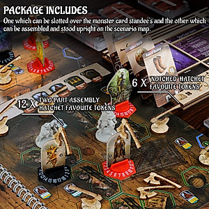 Hatchet Favorite Marker Wooden Tokens Set of 18 Upgraded Accessories for Gloomhaven Jaws of the Lion