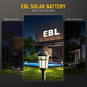 EBL Rechargeable AAA Batteries AAA Solar Battery for Outdoor Solar Lights Garden Light Replacement 1.2V 600mAh Battery AAA Size - 20 Packs