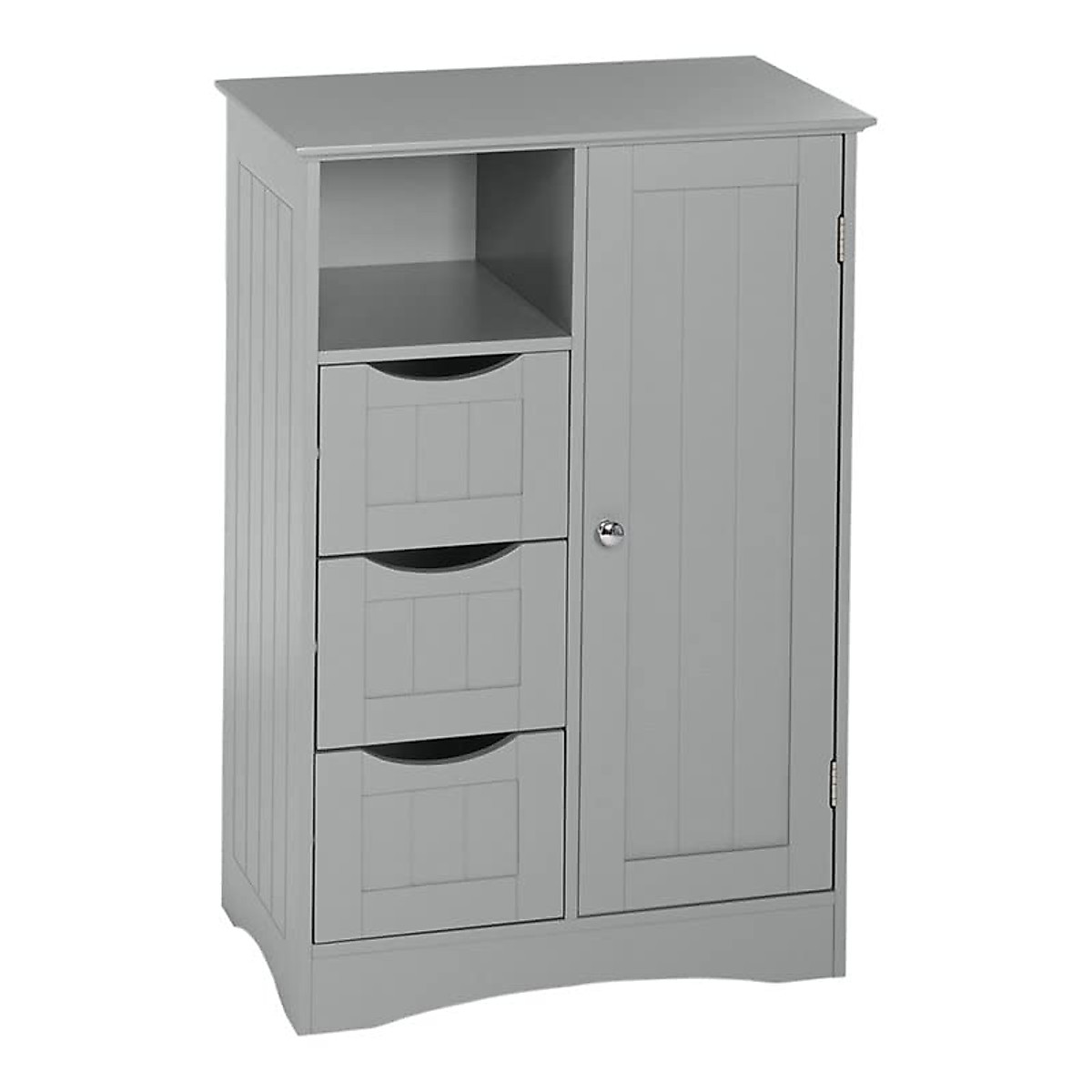 RiverRidge Ashland Collection 1 Door, 3 Drawer, Gray Floor Cabinet
