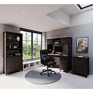 Realspace® Fennington Bonded Leather High-Back Chair, Black