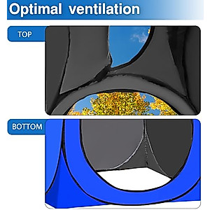 TUKAILAI Portable Pop Up Privacy Tent, Outdoor Camping Bathroom Toilet Shower Tent Spacious Dressing Changing Room for Hiking Beach Picnic Fishing, Instant Rain Shelter with Carrying Bag (Blue)