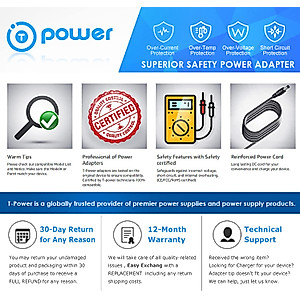 T-Power AC Adapter for 9V~ Casio Piano Keyboard AD-5 AD-5MU AD5MU AD-5MLE AD-5GL AD5GL TC1#1035 (CTK, CA, MA, HT, LK, CT, Series) ONLY power charger,SPECIAL TIP AS PIC.