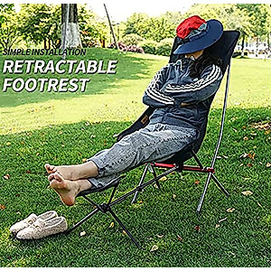 YWHWLX Camping Chair Foot Rest for Hammock Chair Foldable Attachable Footrest Attachment with Retractable Design for Hiking Fishing Beach (Gray)
