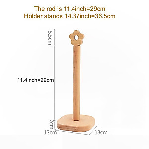 Paper Towel Holder, Wooden Kitchen Roll Stand Organizer Free Standing, Housewarming Gift Present for Friends