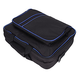 ASHATA Portable Travel Carrying Bag for PS5, Large Capacity Protective Console Case with Adjustable Shoulder Strap and Flared Pad for Games Controller(Blue Black)
