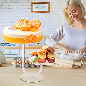 Cake Stand 2 Tier - Stylish Clear Cake Tree Acrylic Cupcake Tower for Weddings, Birthdays, Anniversaries, Baby Showers, Parties Décor - 2 Cake Trays with 10 and 8 inch diameters