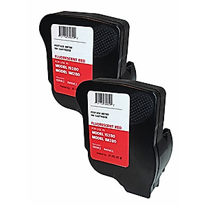 2-Pack Neopost Compatible ISINK2~90 Day Warranty~ Fluorescent Red Ink Cartridge for Neopost IS280 and Hasler IM280 Postage Meters