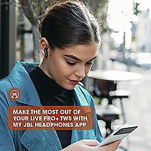 JBL Live PRO+ TWS True Wireless in-Ear Noise Cancelling Bluetooth Headphones, Up to 28H of Battery, Microphones, Wireless Charging, Hey Google and Amazon Alexa, iOS and Android Compatible (Pink)