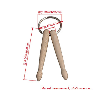 BQLZR 90mm Mini Natural Wood Keychain Drum 2 Sticks Drumsticks Percussion Key Ring Chain Keyrings