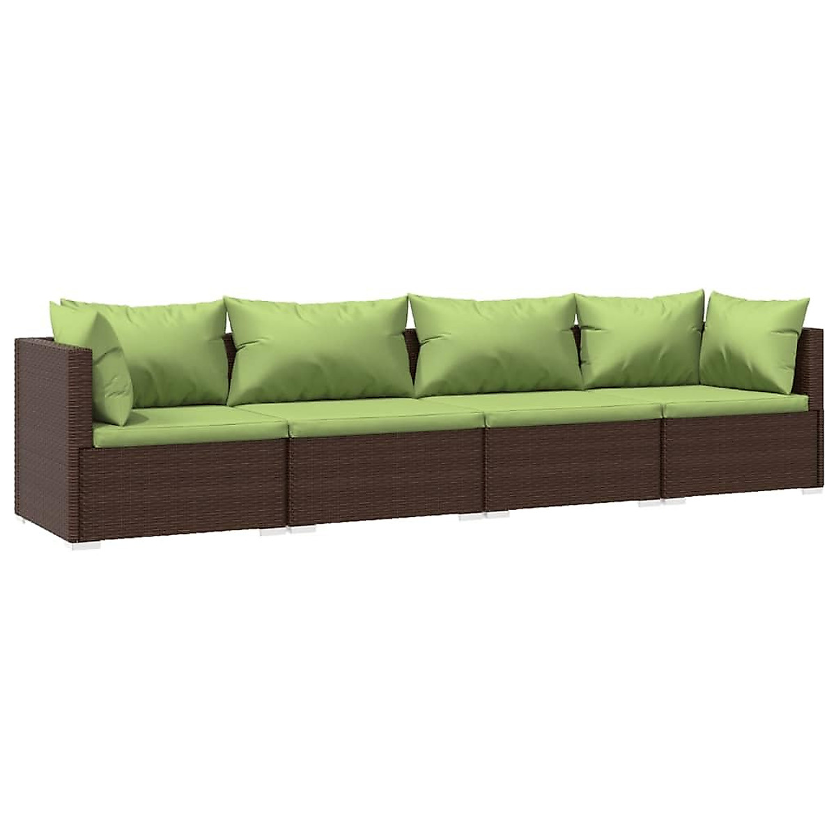 VRAXO Patio Furniture Set 4 Piece with Cushions Poly Rattan Brown,Outdoor Furniture Sets-76.21lbs