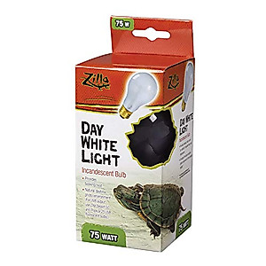 Zilla Reptile Terrarium Incandescent Heat Bulb, Day White, 75 Watts