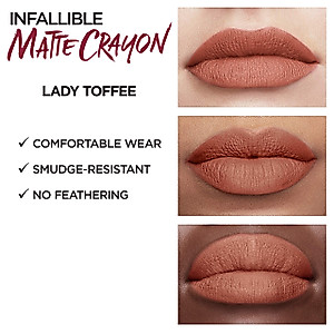 L’Oréal Paris Infallible Matte Lip Crayon, Lady Toffee (Packaging May Vary)