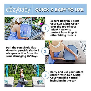 Summer Cozy Cover Sun & Bug Cover (Glacier Gray) - The Industry Leading Infant Carrier Cover Trusted by Over 2 Million Moms Worldwide for Protecting Your Baby from Mosquitos, Insects & The Sun