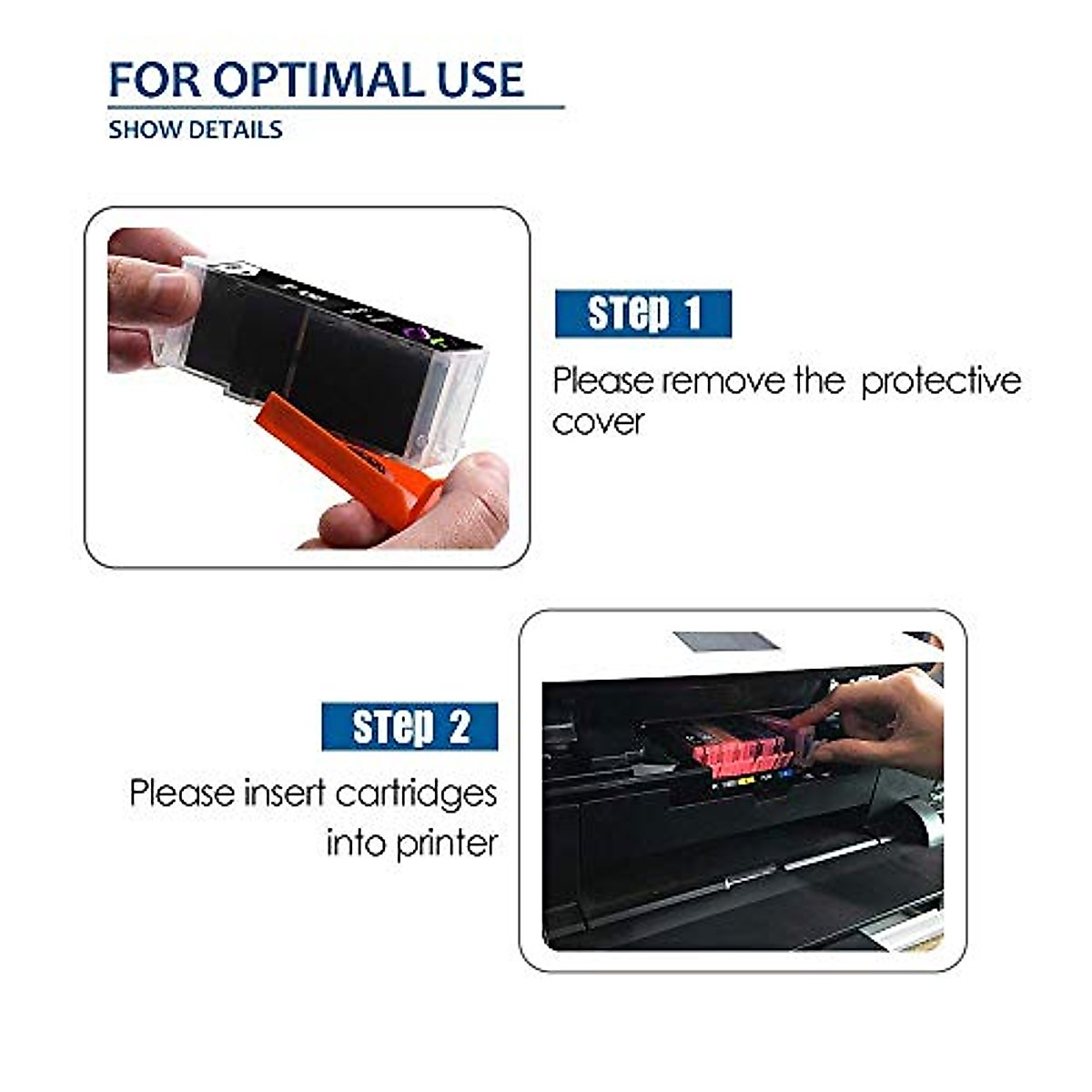Tuobo 36 Pack PGI-220 CLI-221 and Gray with New Chip Ink Cartridges Replacement Compatible with PIXMA IP3600 IP4600 IP4700 MX860 MX870 MP560 MP620 MP620B MP640 MP980 MP990 PMFP1 PMFP3 SFP1 Printer