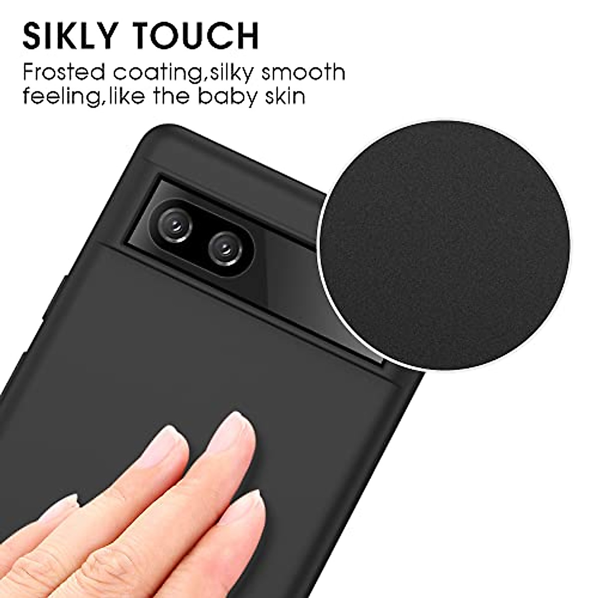 X-level Google Pixel 6A Case Ultra-Thin Slim Fit [Guardian Series] Phone Cases Soft Flexible TPU Matte Finish Coating Light Protective Back Cover for Pixel 6A-Black