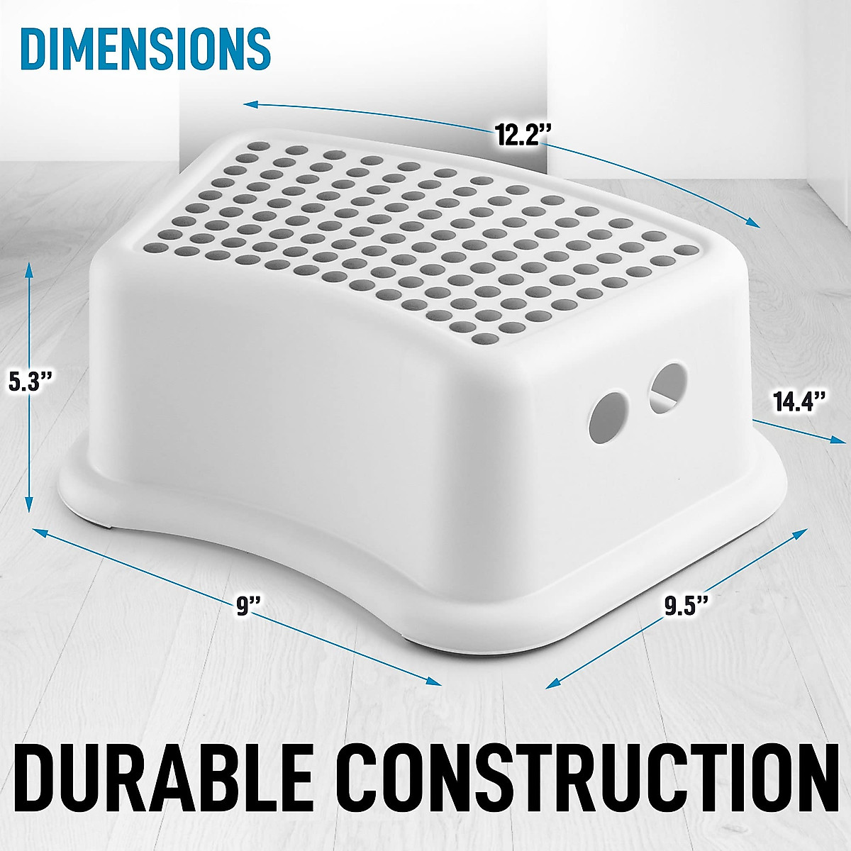 Zulay Home , Bathroom Sink with Anti-Slip Surface & Base - Kids step stool for Toddlers Potty Training, Kitchen, Living Room, Bedroom, Toy Room (Gray)