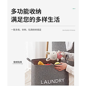 Laundry basket Household folding laundry basket clothing quilt storage basket bedside clothes bathroom laundry bag, Grey, 50*40*50 cm, BY-81