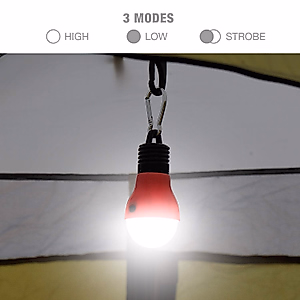 EverBrite 3-Pack Camping Lights - 3 Lighting Modes, Portable LED Bulbs Ideal for Kids’ Adventure Activities, Backpacking, Camping, Picnic, Emergency and More, 3 x AAA Batteries Included