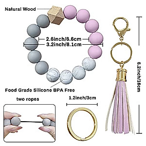 Case for Airpods,AIIEKZ Cute Airpod 1&2 Cover for Girls Women,Soft Silicone Protective Case with Beaded Bracelet Keychain (Lavender Purple)