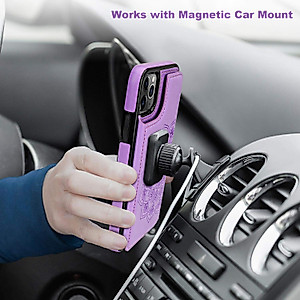 Vaburs for iPhone 11 Pro Max Case Wallet with Card Holder, Embossed Mandala Pattern Premium PU Leather Double Magnetic Buttons Flip Shockproof Protective Cover for iPhone 11 Pro Max 6.5 Inch(Purple)