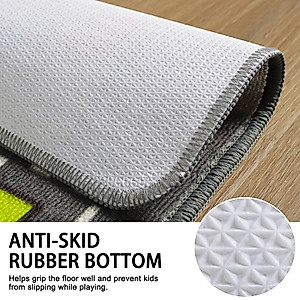 Zareas 3x5 Feet Kids Area Rug Play mat Car Rug for Playroom, Children Educational City Traffic Road Map Fun Car Carpet, Car Rug for Boys Bedroom, Upgrade Anti-Skid Rectangular for Kids Rugs, 60''x36''