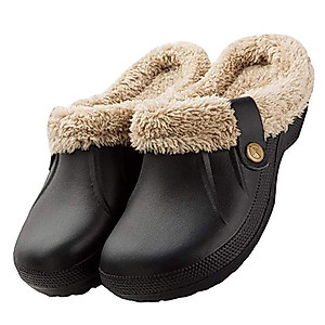 TooTu Waterproof Slippers Women Men Plush Lined Clogs Winter Garden Shoes Warm House Slippers Indoor Outdoor