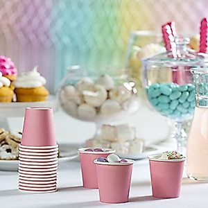 Comfy Package 3 oz. Small Paper Cups, Disposable Mini Bathroom Mouthwash Cups (Pink - 300)